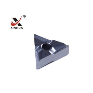 Tungsten CNC Cemet Cutting Inserts For Turning Tools , Triangle Carbide Inserts TNMG160404-VF ...