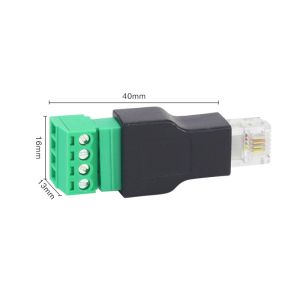 RJ11 4P4C Male Connector Modular Plugs to 4 Pin Screw Terminal Blocks Adapter for sale ...